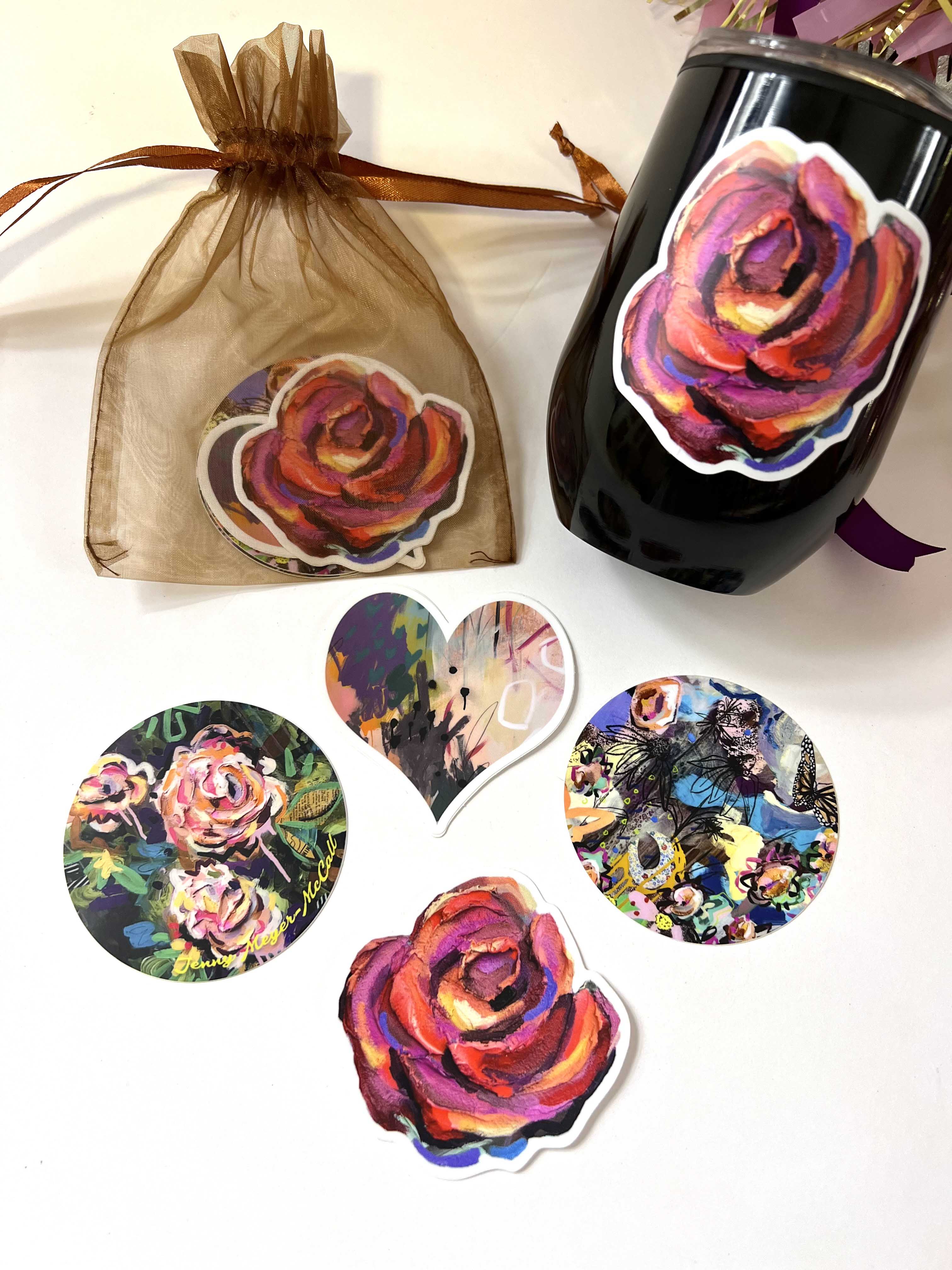 Sticker Pack: 4 stickers of choice – Jenny Meyer-McCall Art