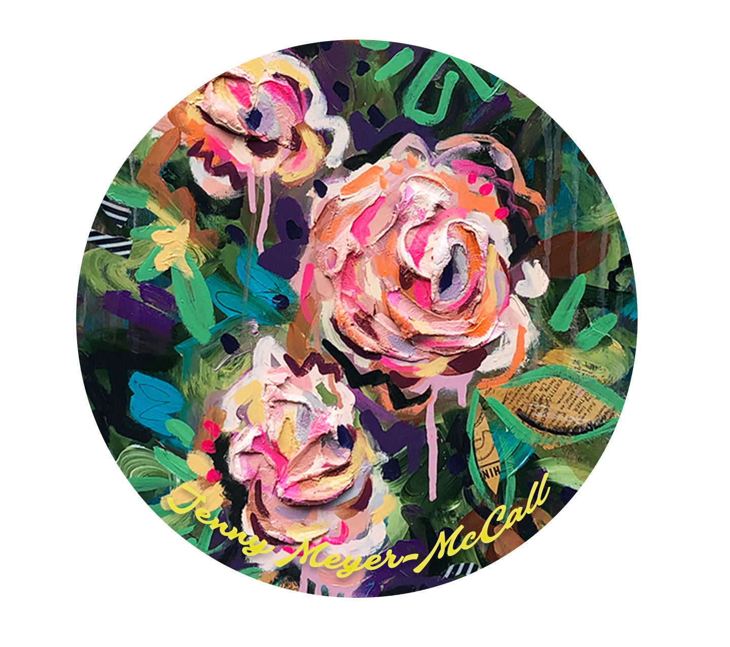 Sticker: Round Flowers – Jenny Meyer-McCall Art